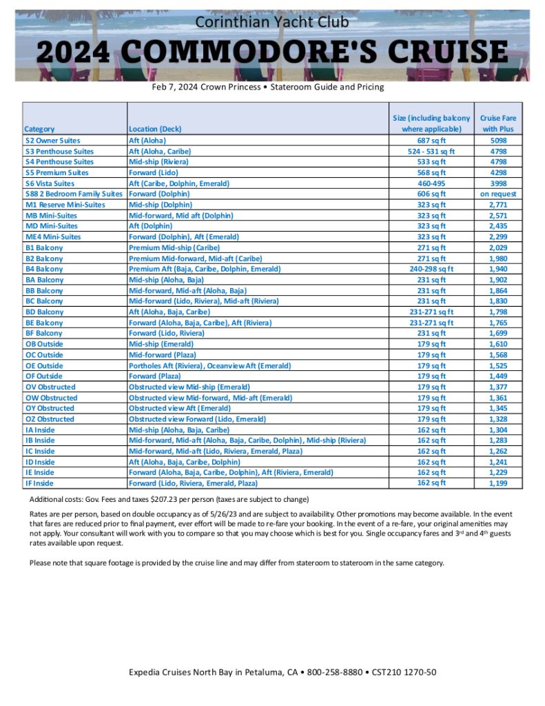 Corinthian Yacht Club – 2024 Stateroom Guide and Pricing - Expedia Wine ... Corinthian Yacht Club – 2024 Stateroom Guide and Pricing - Expedia Wine ...